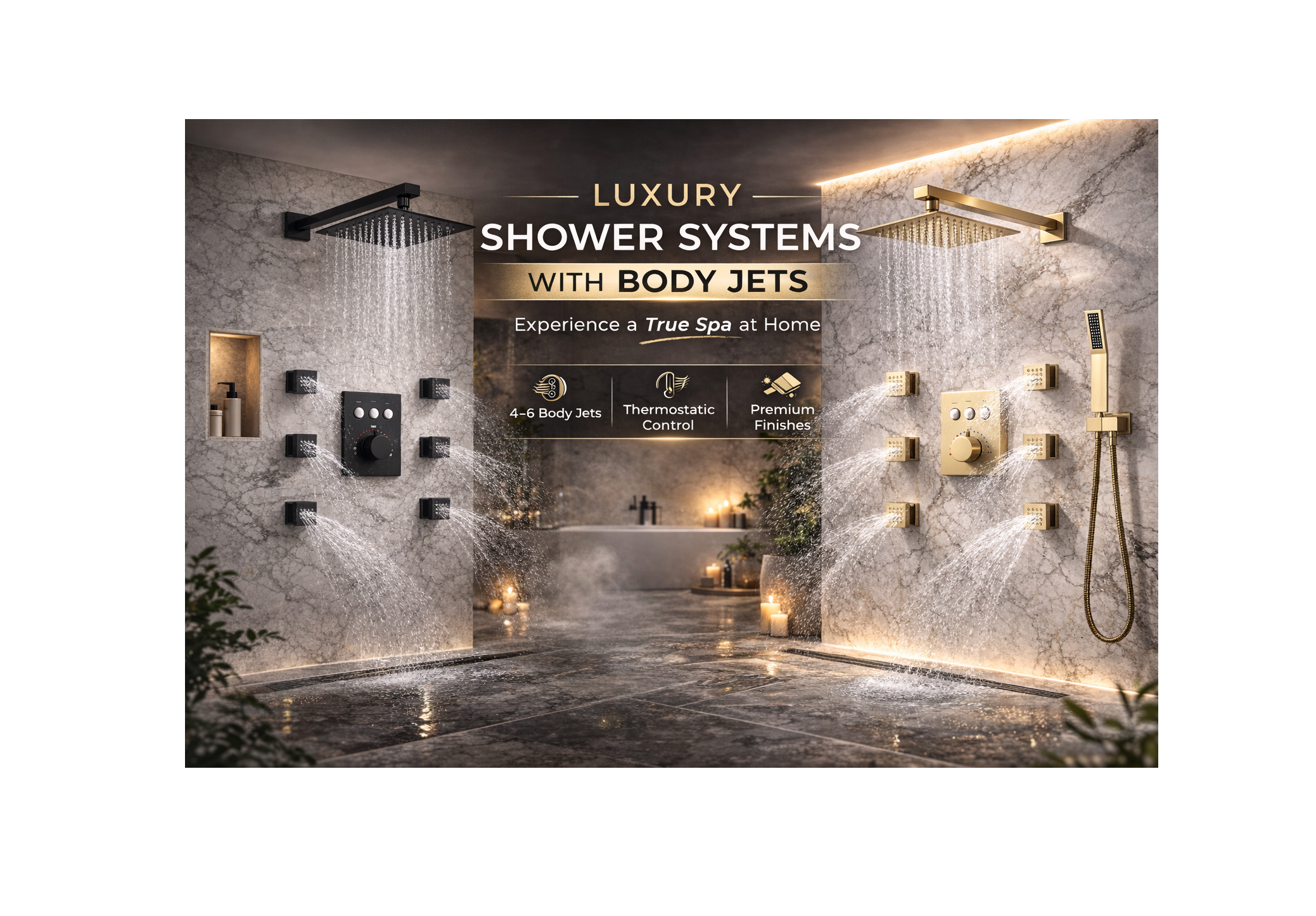Shower Systems with Body Jets in Canada | Luxury Spa Sets – MAX Faucets