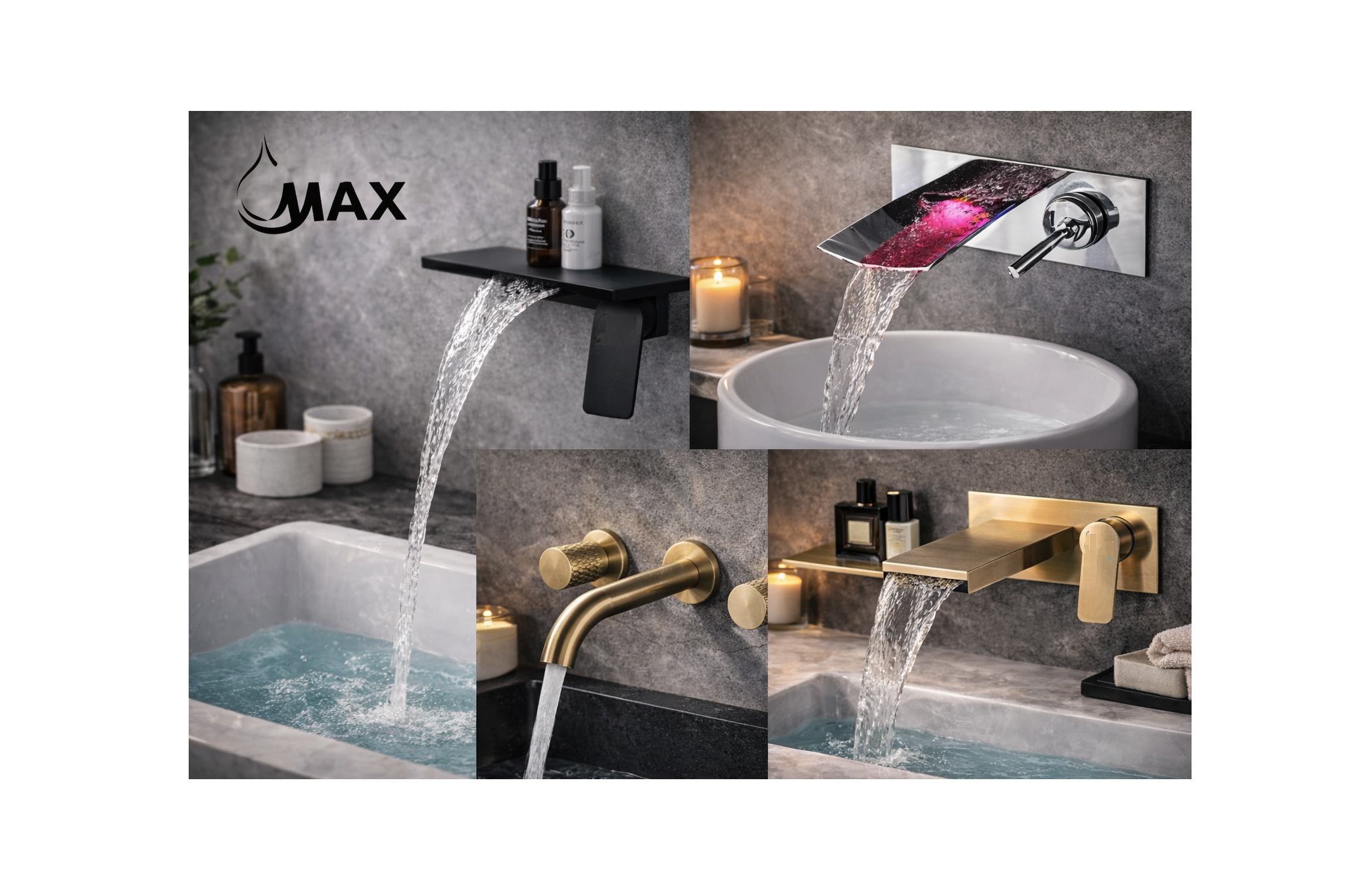 Wall Mounted Bathroom Faucets | Modern Wall Mount Sink Faucets | MAX ...