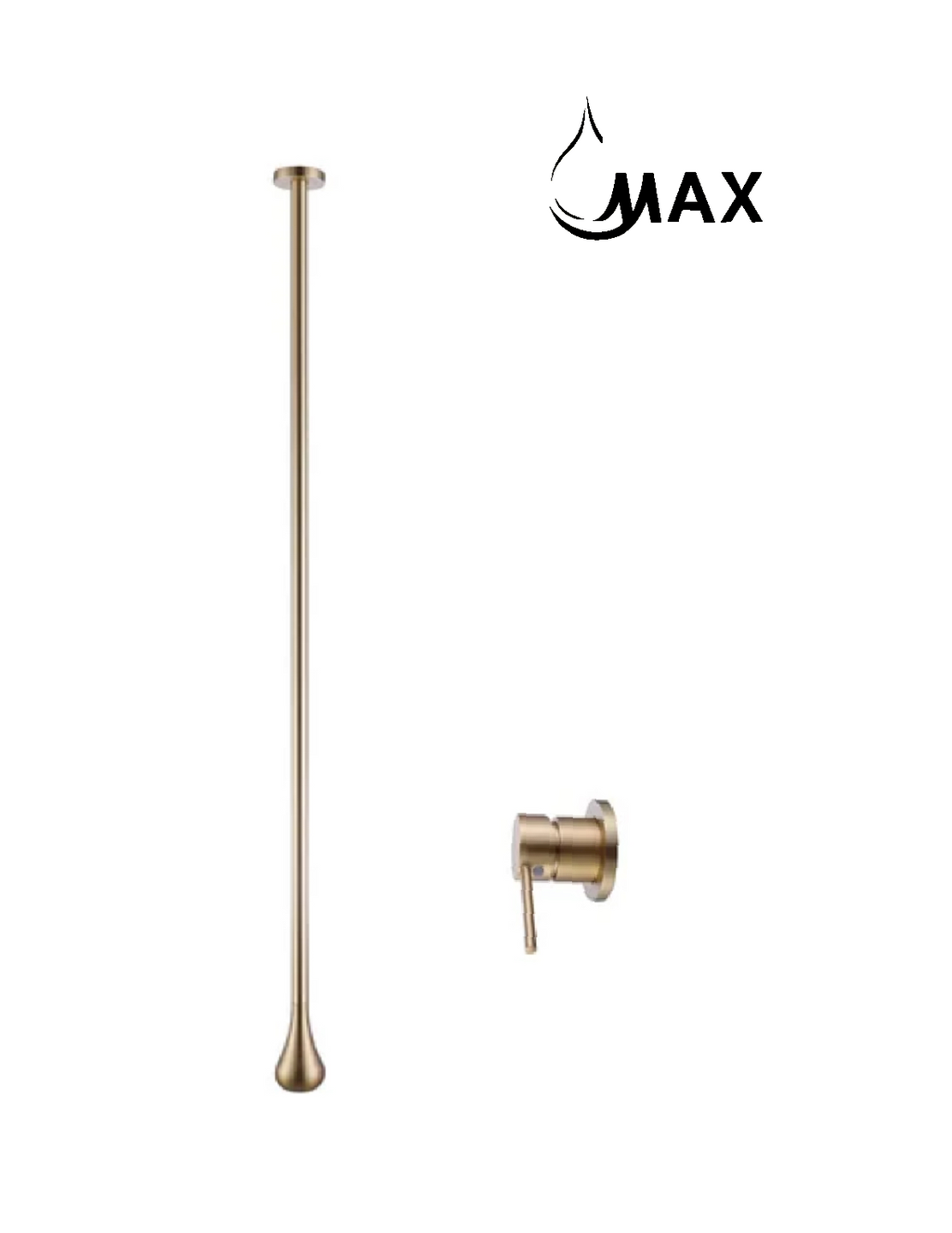 Ceiling Bathroom Faucet With Wall Mounted Hand Control Brushed Gold Fi ...