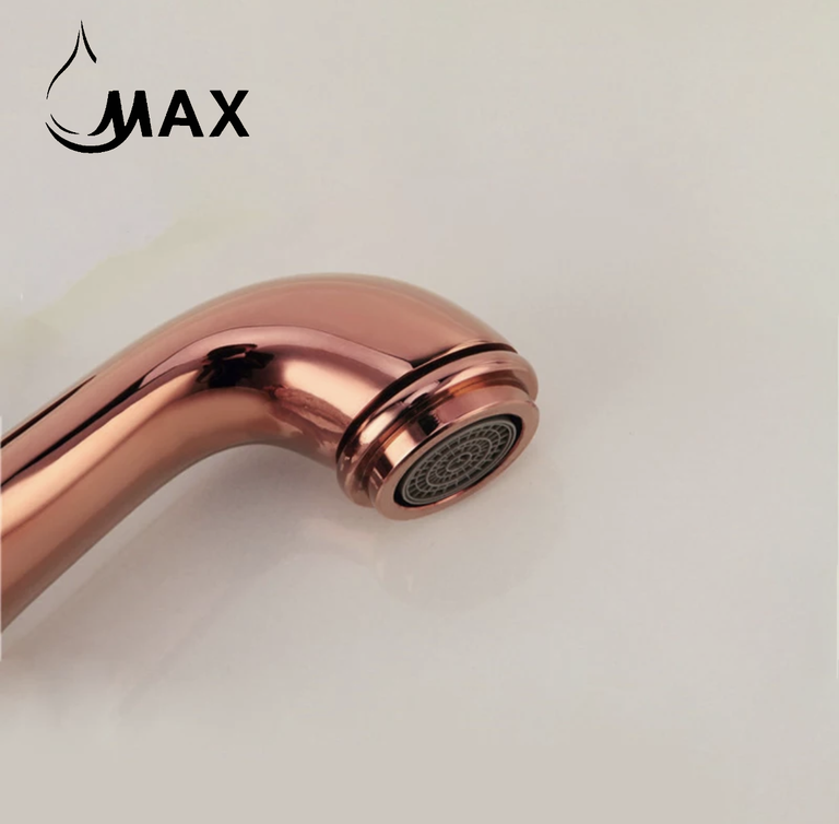 Elegant Bathroom Faucet With Diamond Rose Gold/ White With Diamond Fin ...
